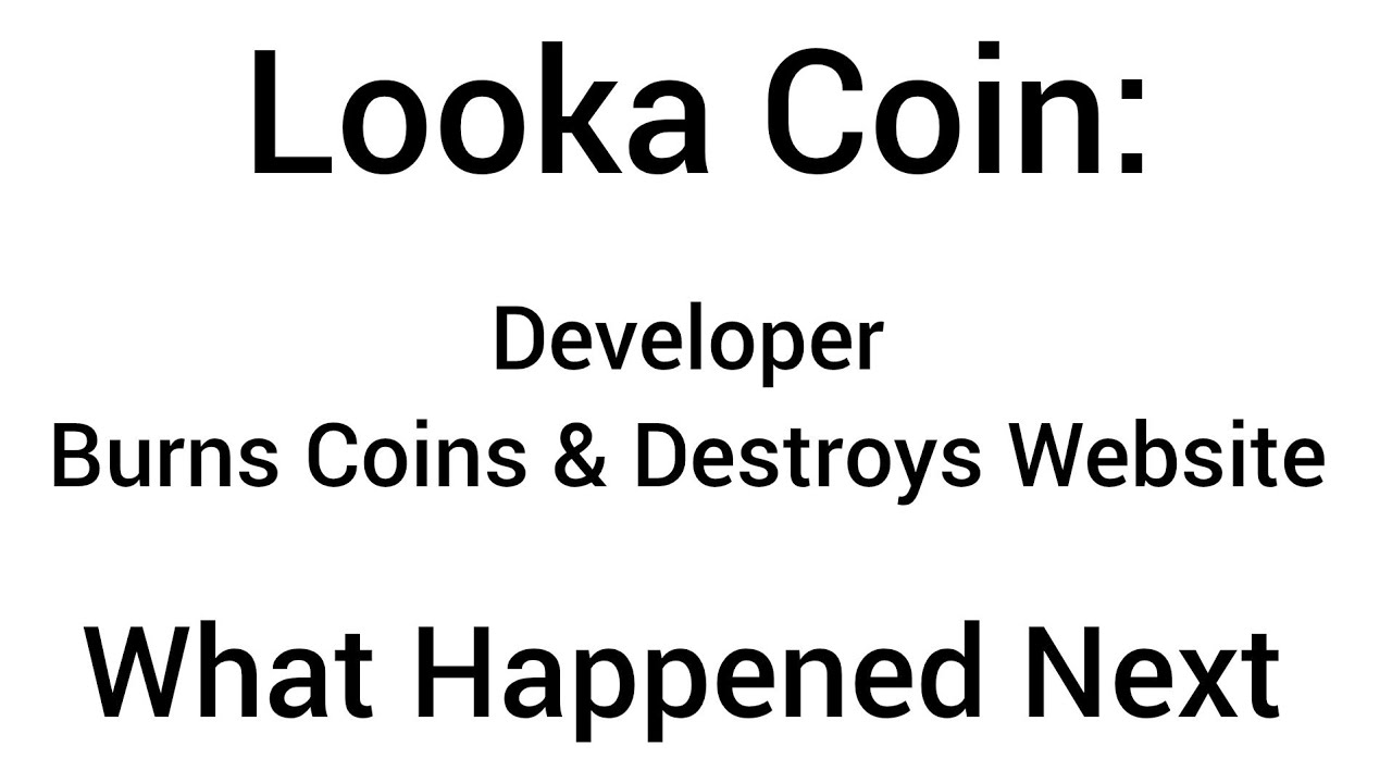 Looka Coin: Developer Burns Coins & Destroys Website - What Happened ...