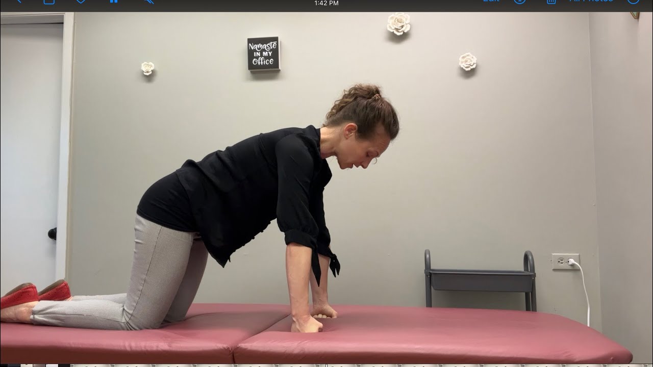 Modified plank from Hands and Knees to build Spinal Support - YouTube