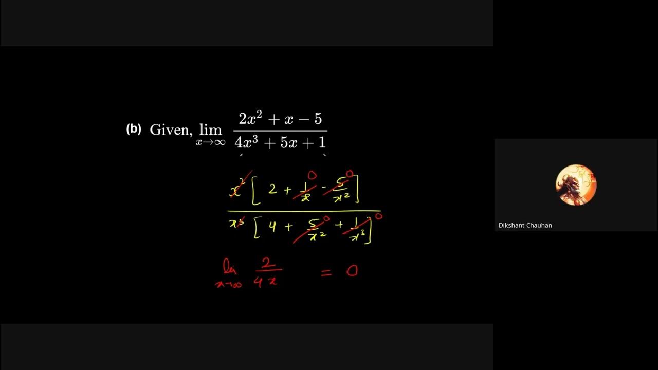 Limits L3 Limits Involving Infinity and Standard Form of Limits | 12th JEE Math | 1st Aug, 2024 ...