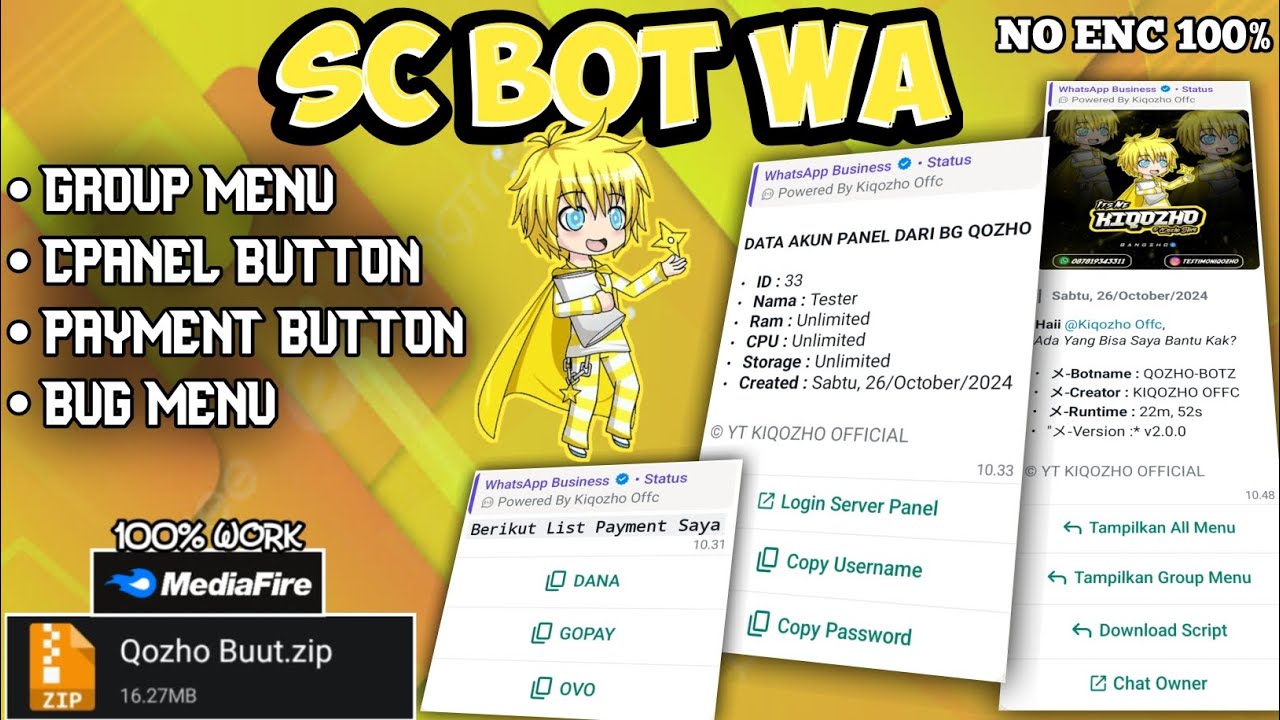 SC BOT WA TERBARU!!!, FULL BUTTON++ || WORK 100% || NO PW || JAGA GRUB ...