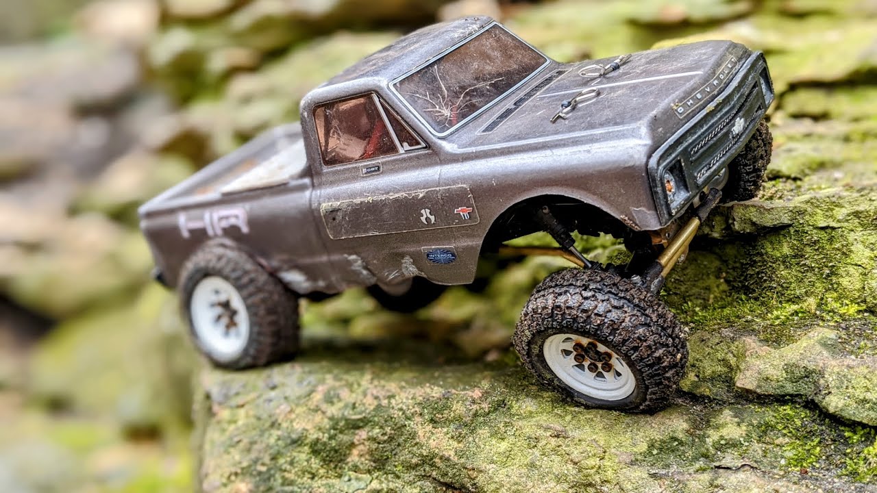 1967 Chevy C10 Mossy Rock Crawling Axial SCX24 1/24th scale RC crawler ...