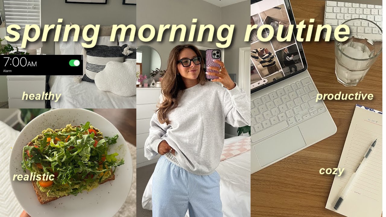 7AM SPRING MORNING ROUTINE 🌷🌥productive, realistic, & healthy! (spend ...
