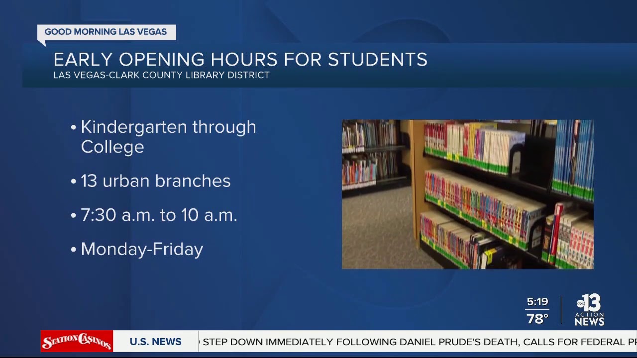 New Early Opening Hours For Students At The Library District - YouTube