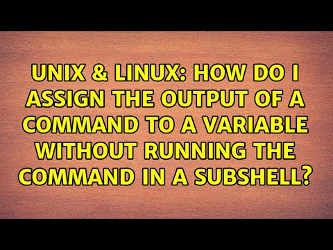 How do I assign the output of a command to a variable without running ...