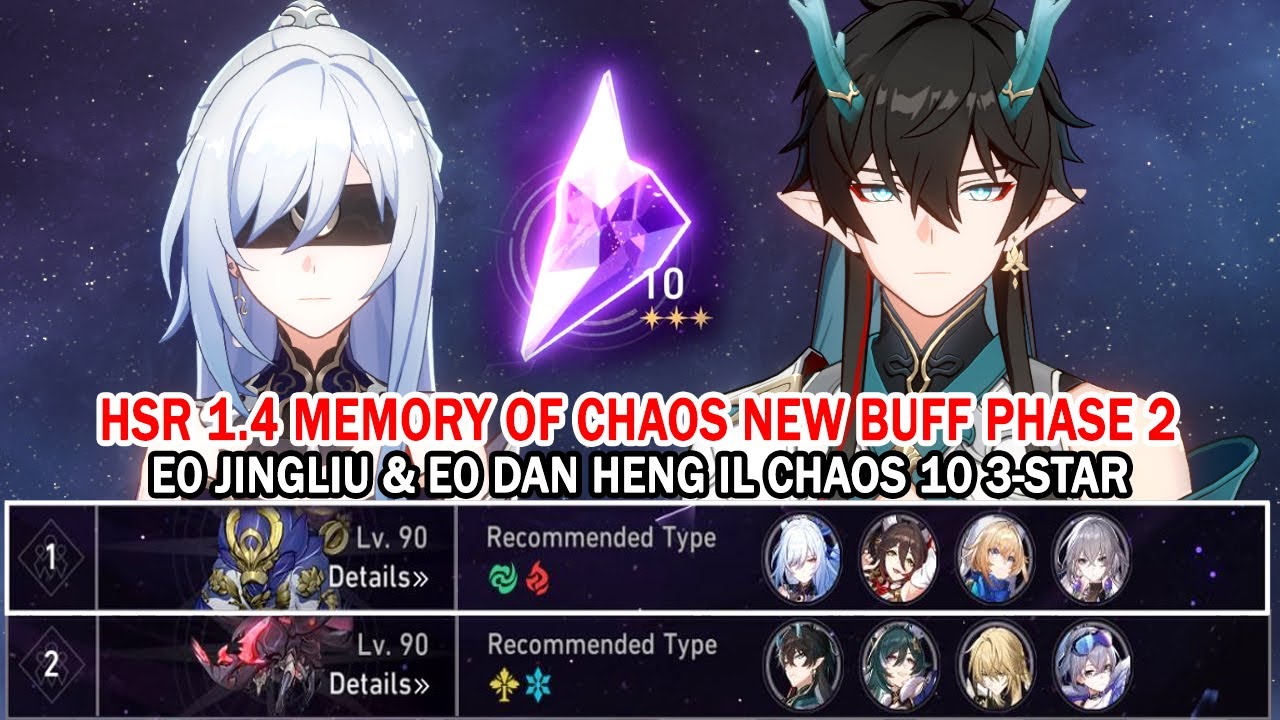 HSR 1.4 Memory of Chaos New Buff Phase 2 - E0 Jingliu & E0 Dan Heng IL ...