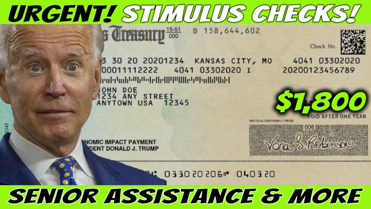 URGENT! Second Stimulus Check Update | Senior Assistance & $1,800 ...