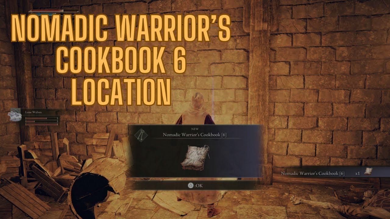 Nomadic Warrior's Cookbook 6 Location - Elden Ring (4K 60FPS) - YouTube