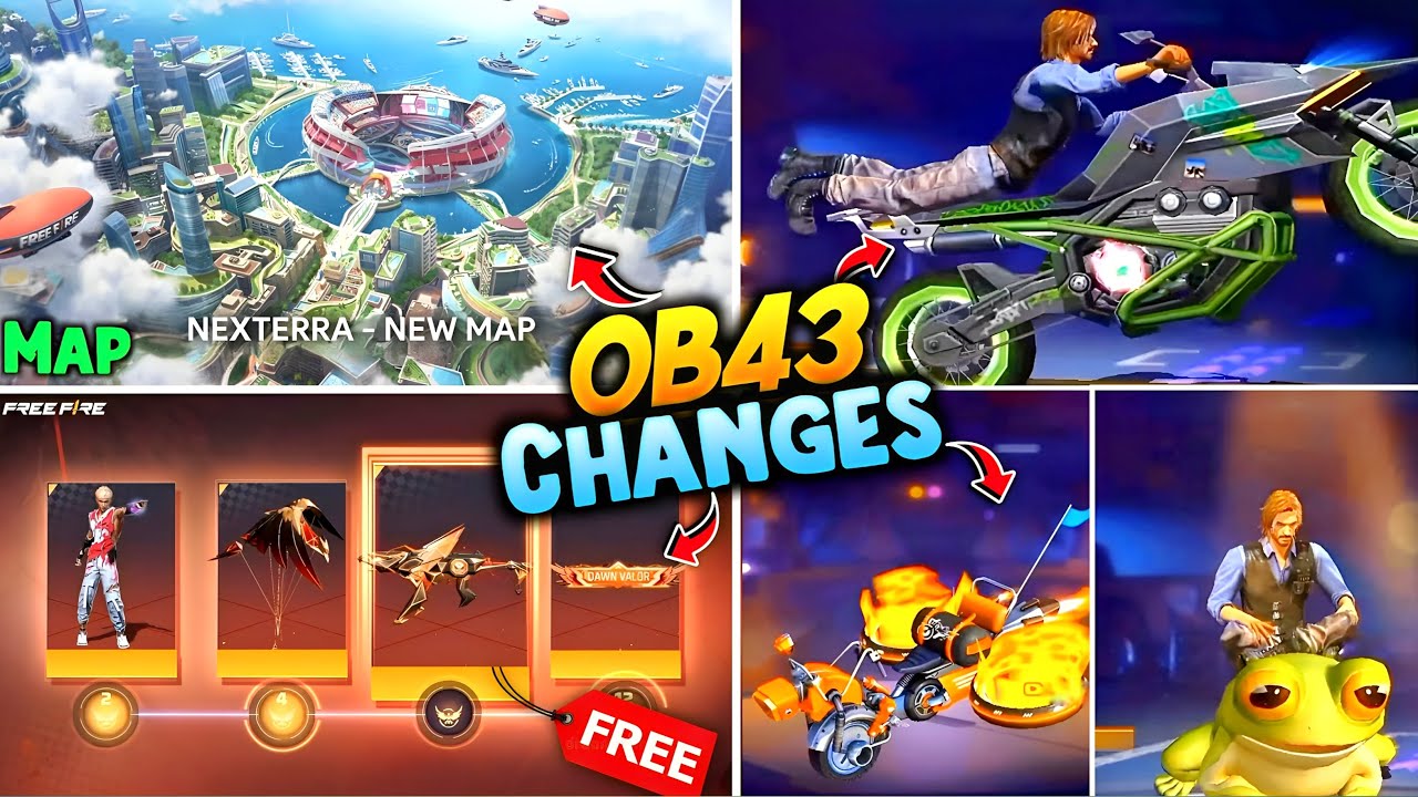 Top 10 Changes OB43 Upcoming Update 😲 Free Fire New Map ob43 - YouTube
