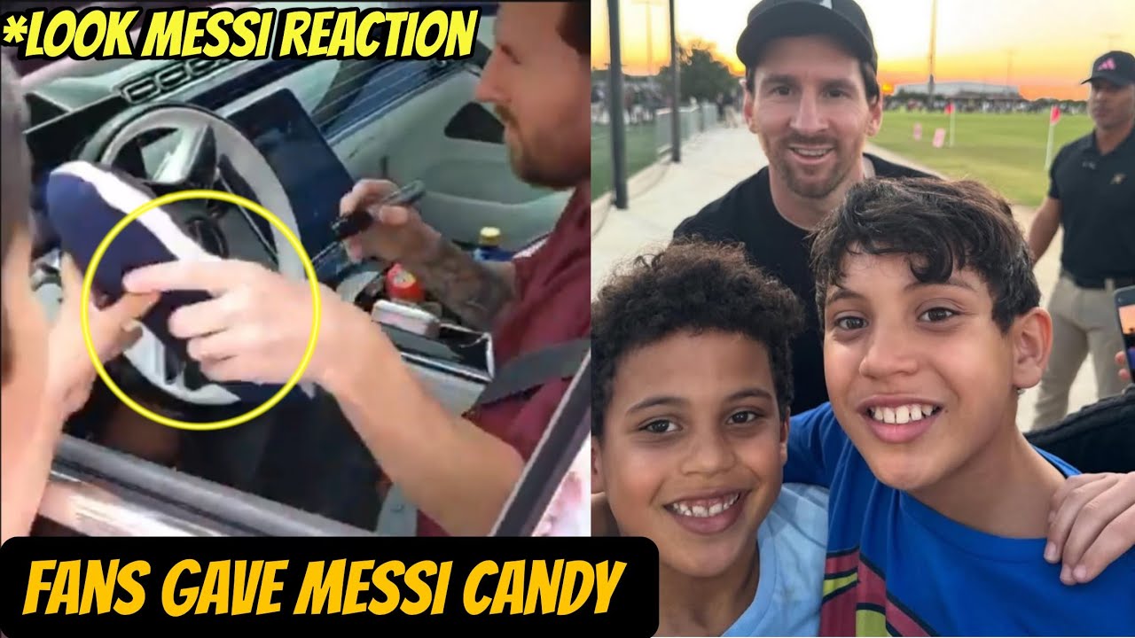 Messi's HILARIOUS Reaction When Fans Offer Candy for Autographs! 🍬⚽😄 ...