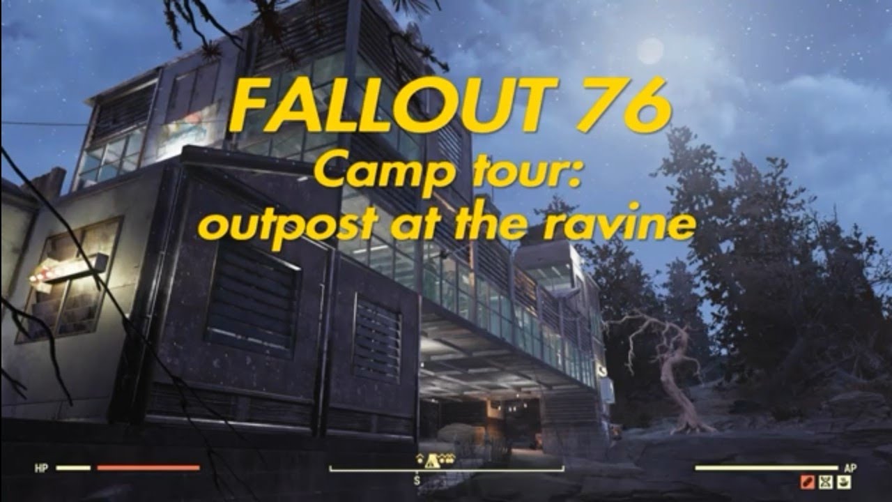 FALLOUT 76 camp tour: outpost at the ravine - YouTube