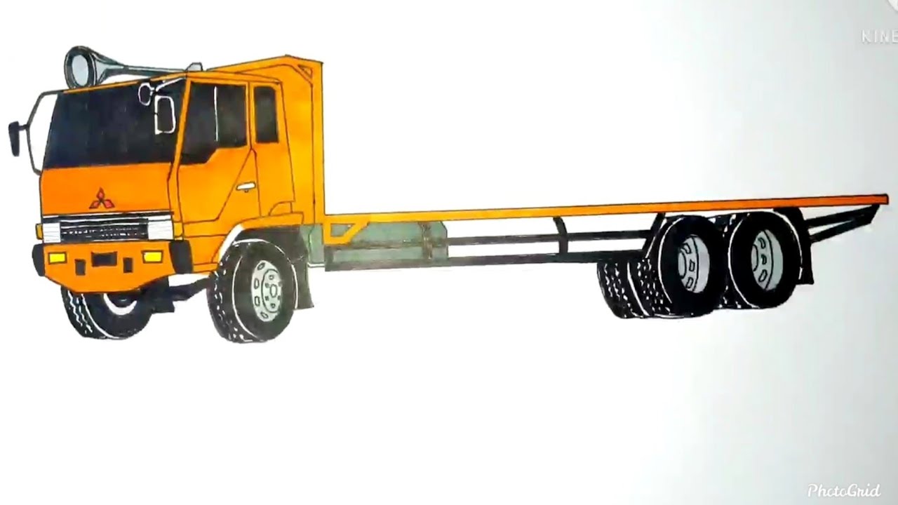 Menggambar Truk Fuso, Truk Fuso Tanpa Bak, Cara Menggambar Truk ...