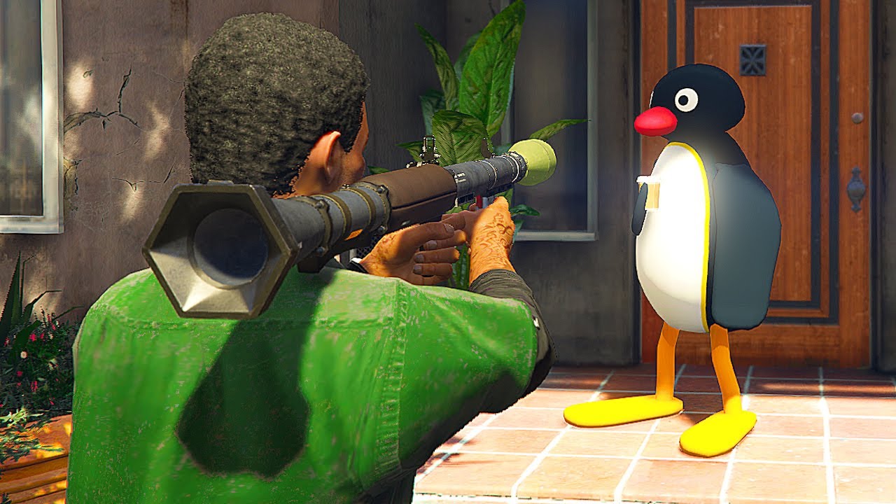 When You Threaten Pingu With A Rocket Launcher... - YouTube