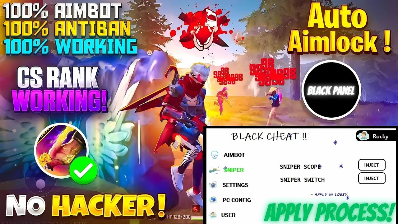 Free 5 day | OB46 Update Black Panel Premium🔥Free fire 100%Antiban ...