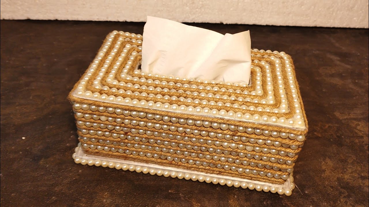 Tissue box with cardboard & jute rope / Diy tissue box / Hamna Nadeem ...