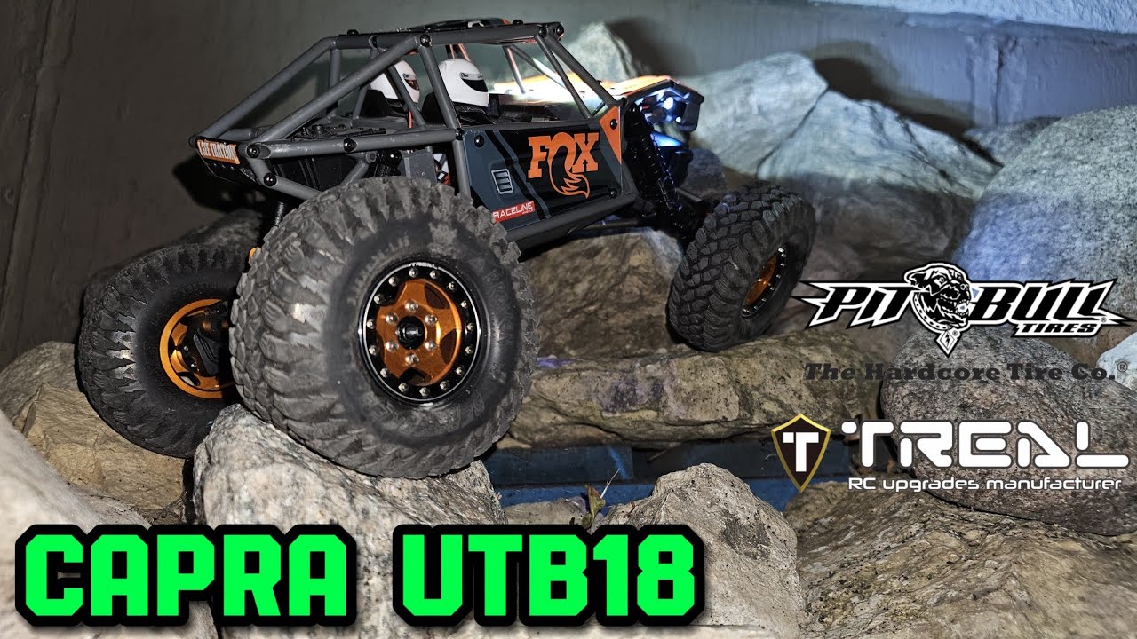 Axial Capra Utb18 - Night Run On The Backyard Rock Course - YouTube