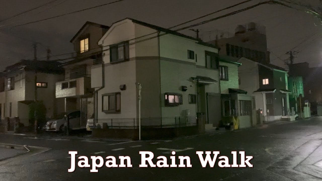 Japan Night Rain Walk 2022.05.27 ASMR Ambience Sound Sleep Meditate ...
