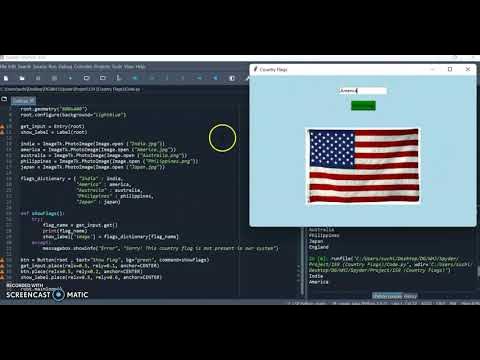 Darsh Garg / Project - 159 (Country Flags) / WhiteHat Jr / Python Coding / Spyder - YouTube