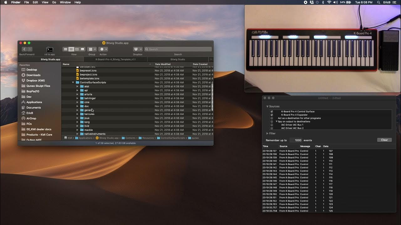 Keith McMillen K-Board Pro 4 Bitwig MPE Control Script with Expression Pedal - YouTube