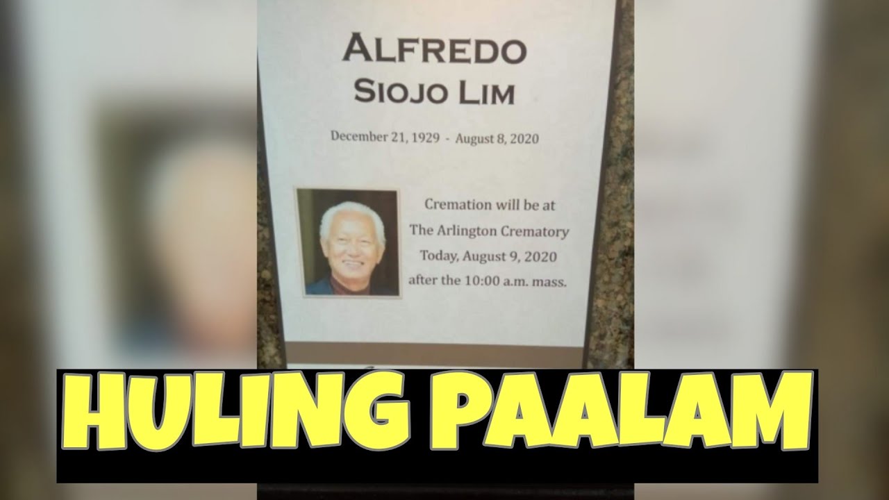 Pictures from Mayor Fred Lim's wake - YouTube