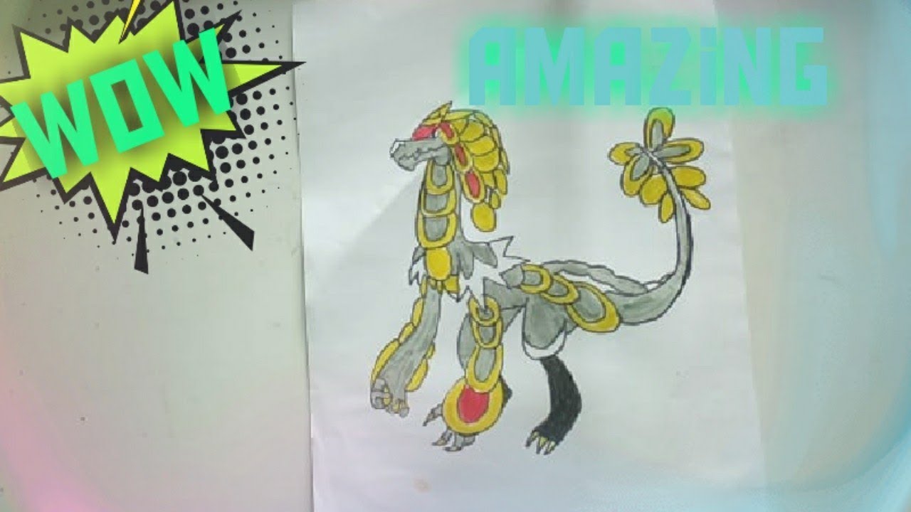 How to draw kommo-o Pokemon/tutorial/step by step/#10 - YouTube