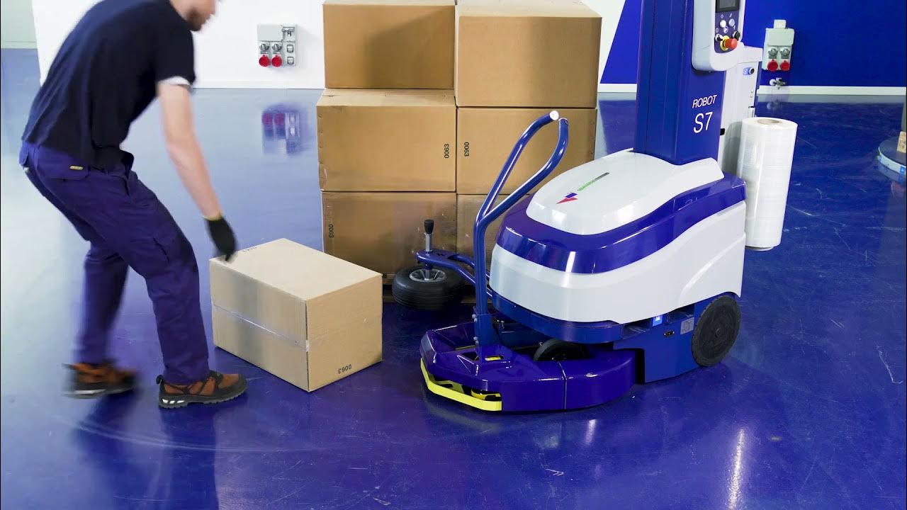 Robopac USA Robot S7 Stop and Go safety feature - YouTube