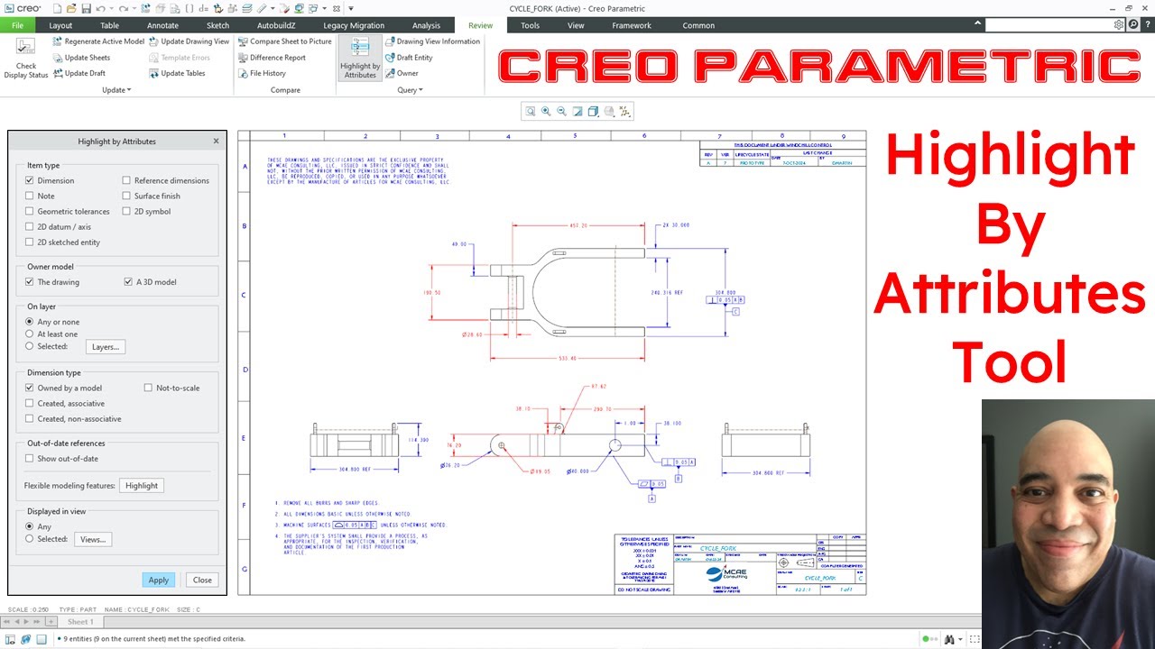 Creo Parametric - Highlight by Attributes | Drawing Tools - YouTube