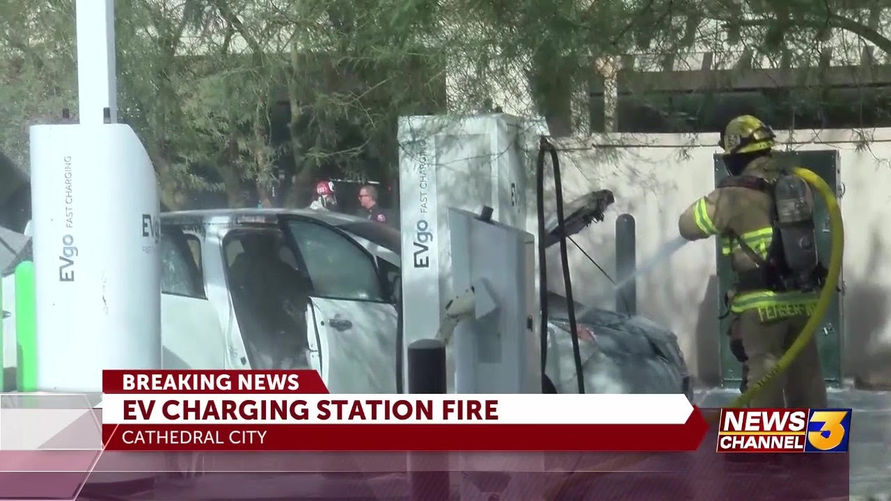 Businesses evacuated after fire at EV charging station in Cathedral ...