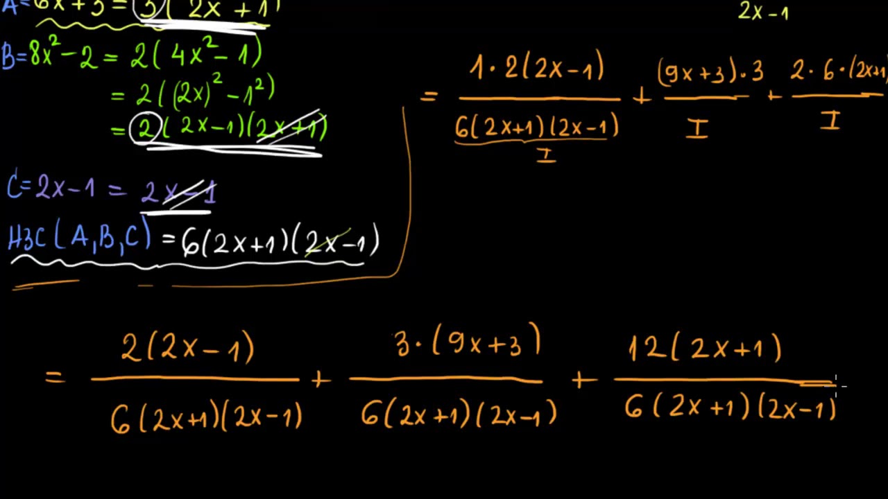 Racionalni algebarski izrazi - Uprostiti izraz 1 - sabiranje i ...