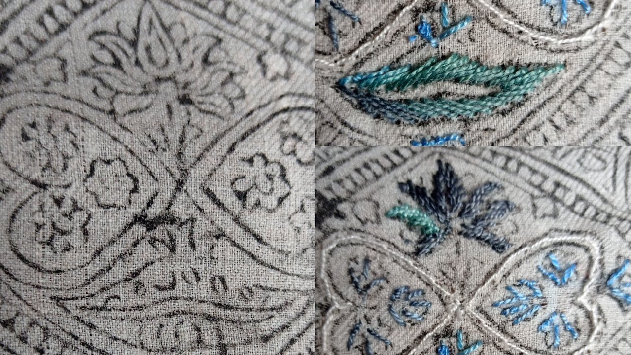 Kashmiri Needle work || New Design for beginners || Kashmiri Hand ...