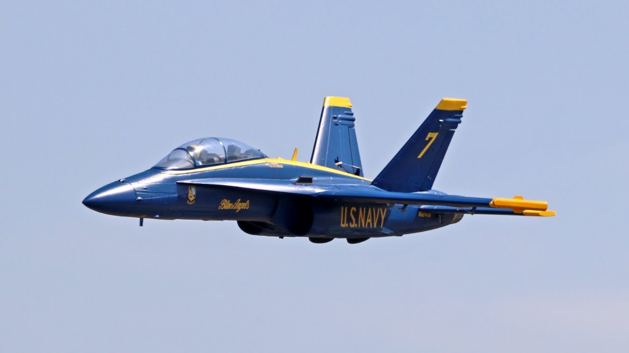 The RC Geek's E-flite F-18 Blue Angels 80mm EDF Flight at MRCF - YouTube