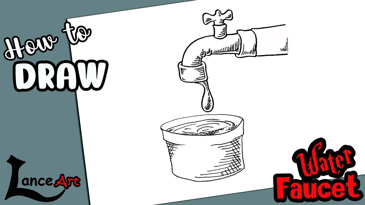 How to Draw Water Faucet - YouTube