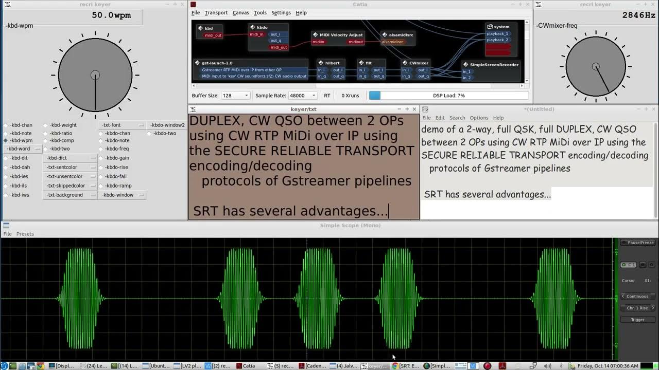 TX/RX CW over iP using RTP MiDi over The Secure Reliable Transport Protocol *via Gstreamer ...