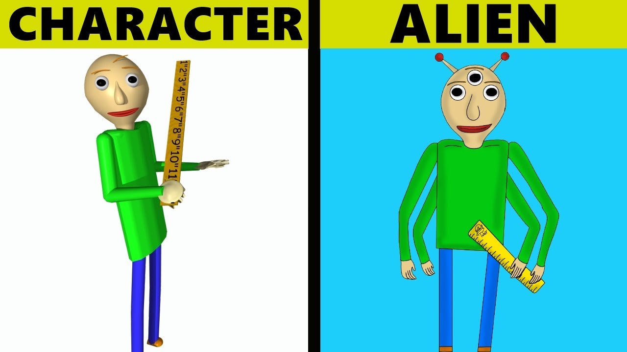 Baldi's Basics CHARACTERS AS ALIENS - YouTube