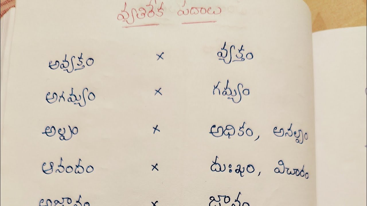 Opposite Words In Telugu Vyathireka Padalu In Telugu Telugu Grammar opposite-words-in-telugu-vyathireka-padalu-in-telugu-telugu-grammar
