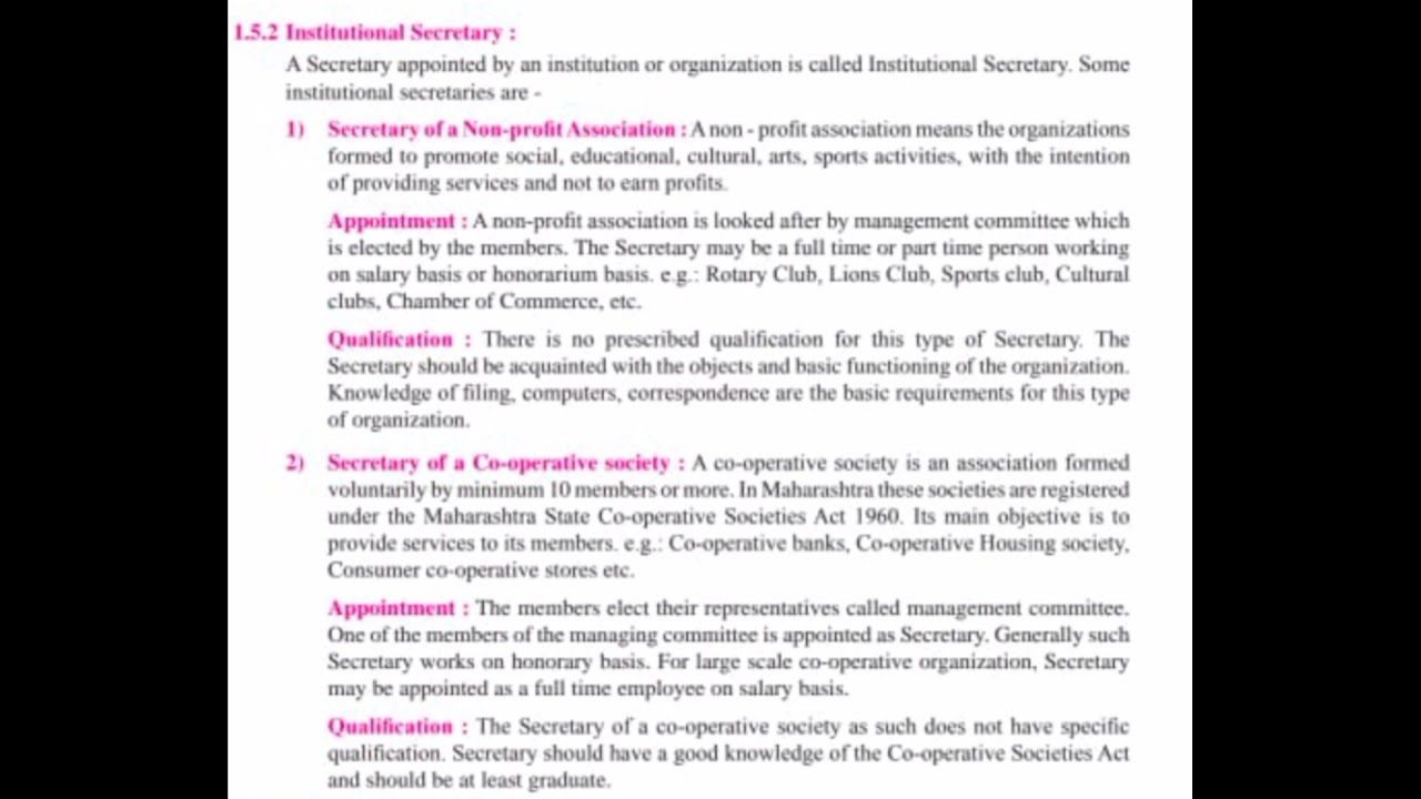 11 Secretarial Practice,Secretary - YouTube