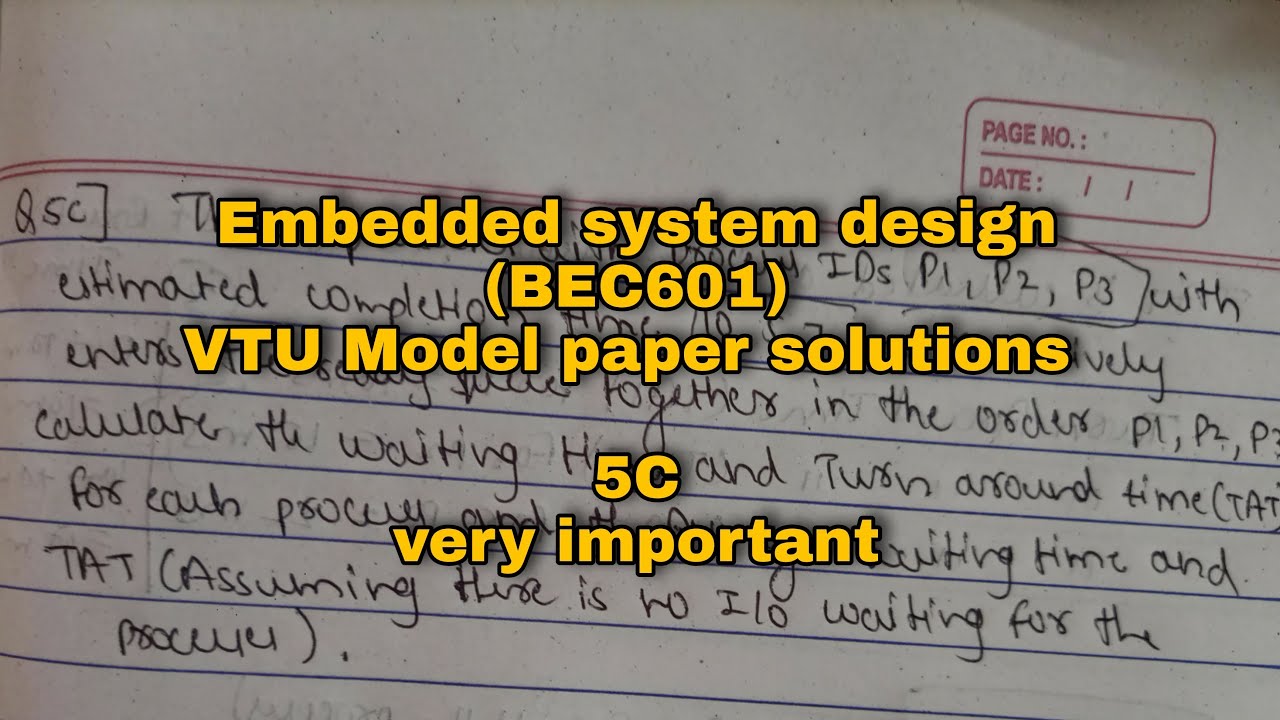 Embedded System Design (BEC601) vtu model paper solutions 5c answers ...