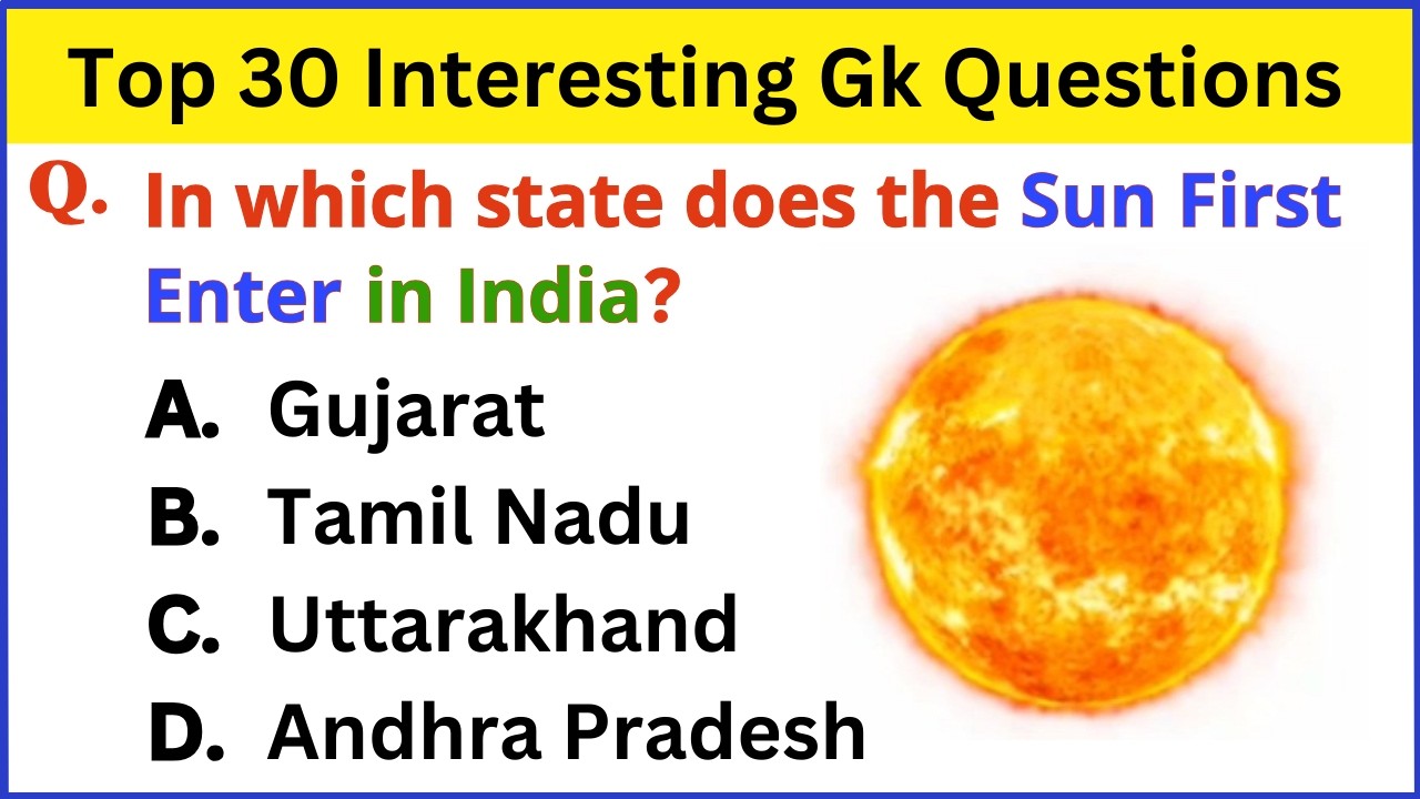 30 India GK questions with answers in English | Objective type ...