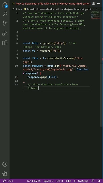 javascript - How to download a file with Node.js (without using third-party libraries)? - YouTube
