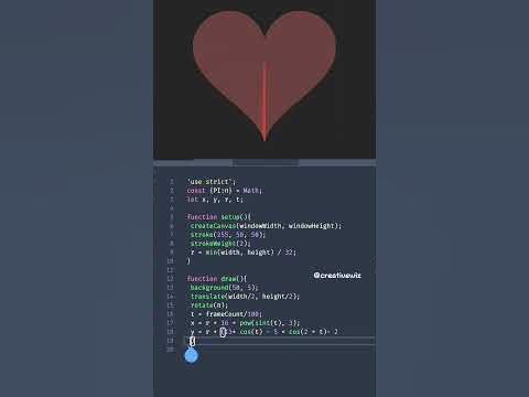Heart animation in P5.JS | coding status #coding #javascript #technology #tutorials - YouTube