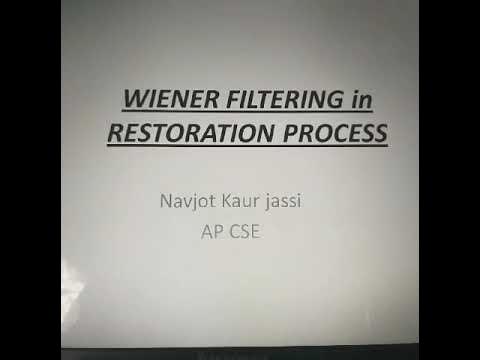 Wiener filtering in digital image processing - YouTube