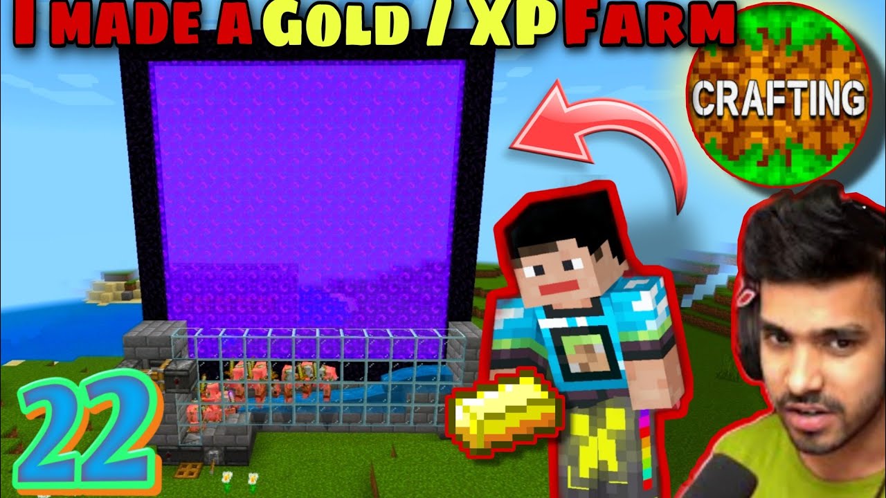 I made a gold/XP🔥🤩💛💛 farm in Crafting and Building survival series part ...