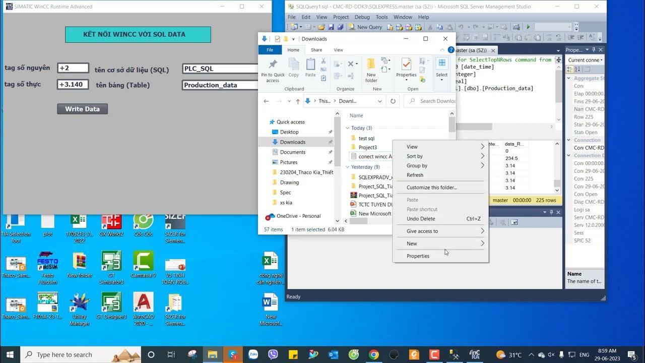 kết nối Tia Portal WinCC Advance với MS SQL Sever xuất file excel từ MS SQL Sever - YouTube