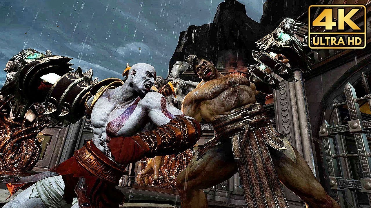 God Of War 3 Remastered Kratos Vs Hercules Boss Fight Youtube
