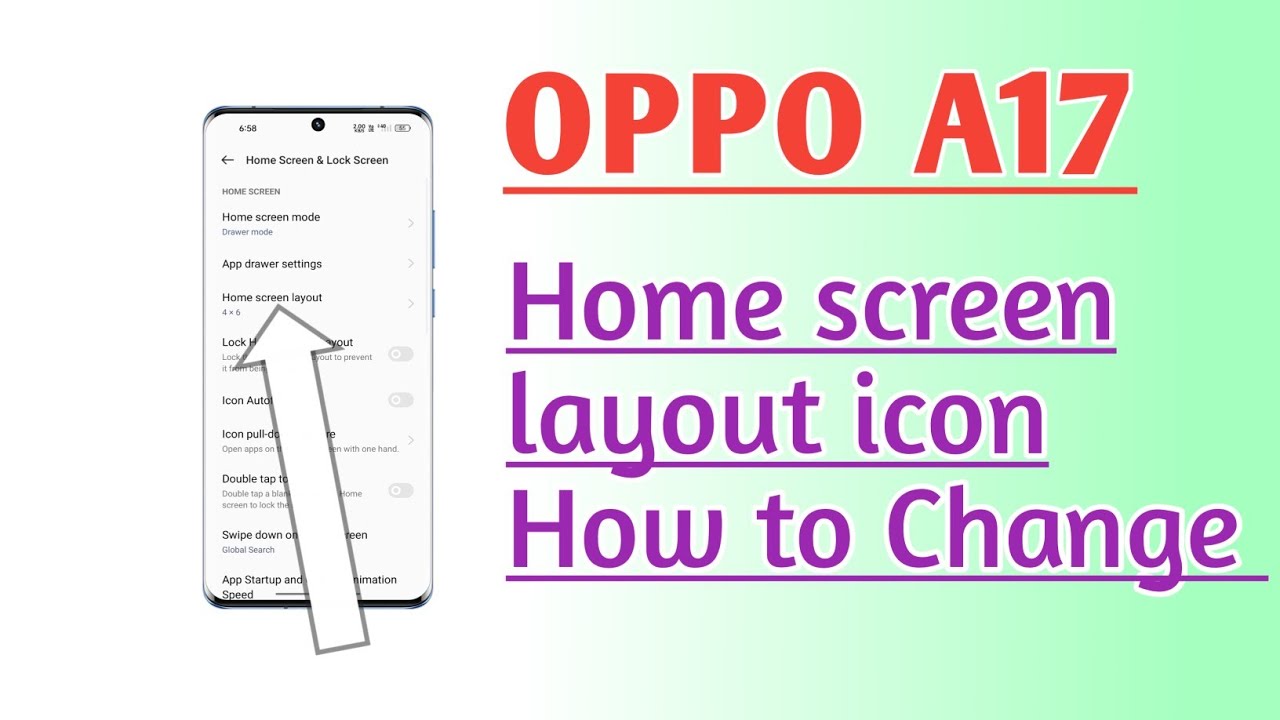 OPPO A17 Home Screen layout icon How to Change - YouTube