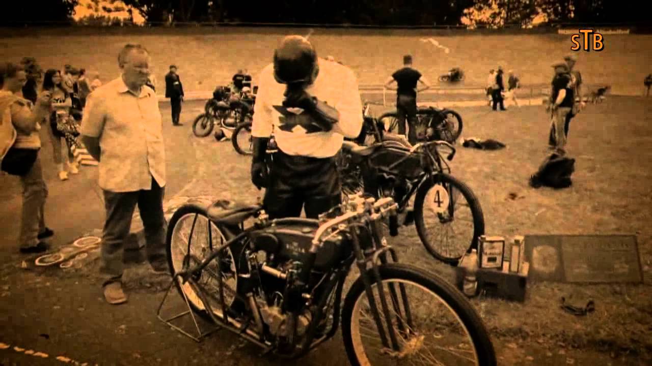 Motorcycle Racing on real Board Track with Harley Excelsior Super X ...