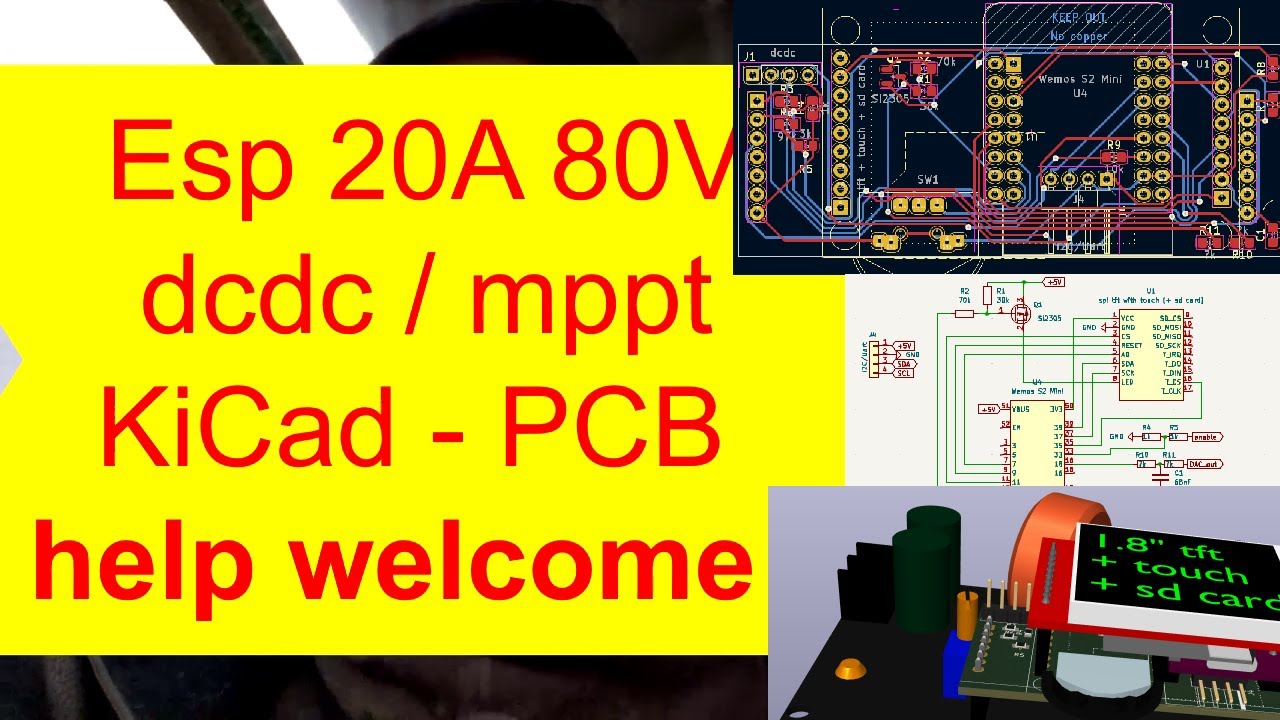 KiCad PCB: Esp 20A 80V dcdc/mppt (+ Blender 3d models) - YouTube