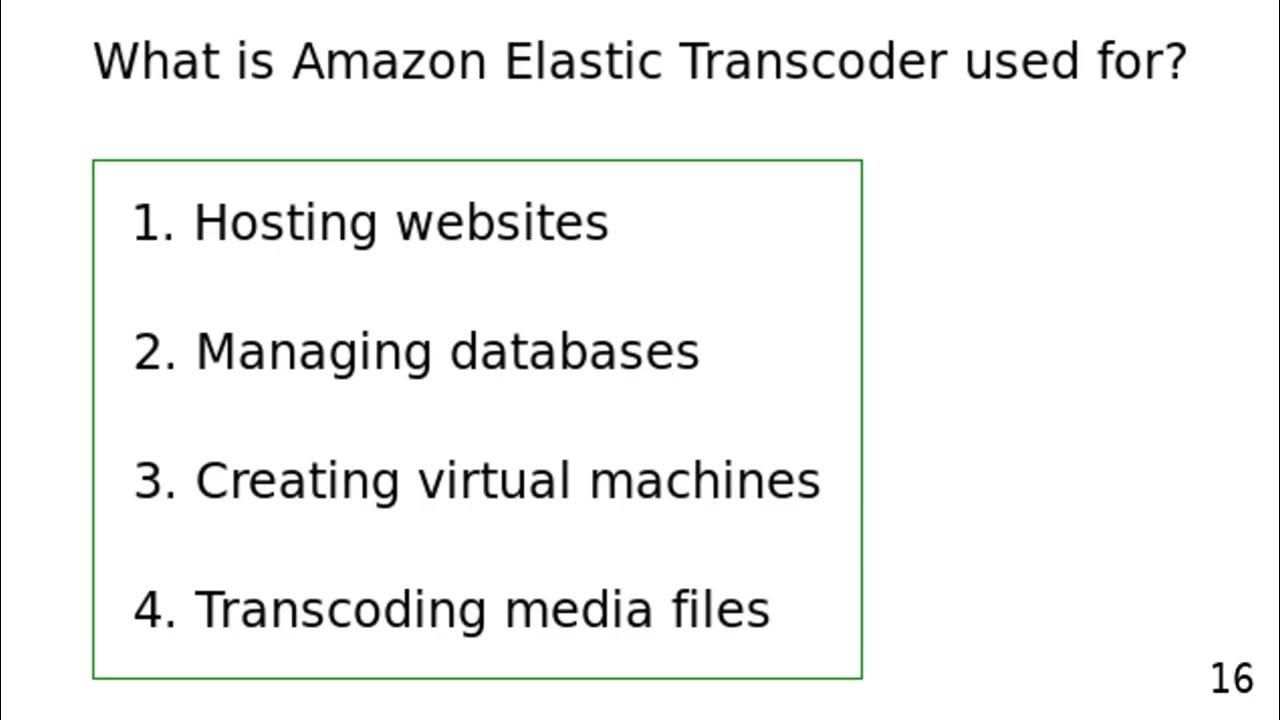 Amazon Elastic Transcoder - Quiz - YouTube