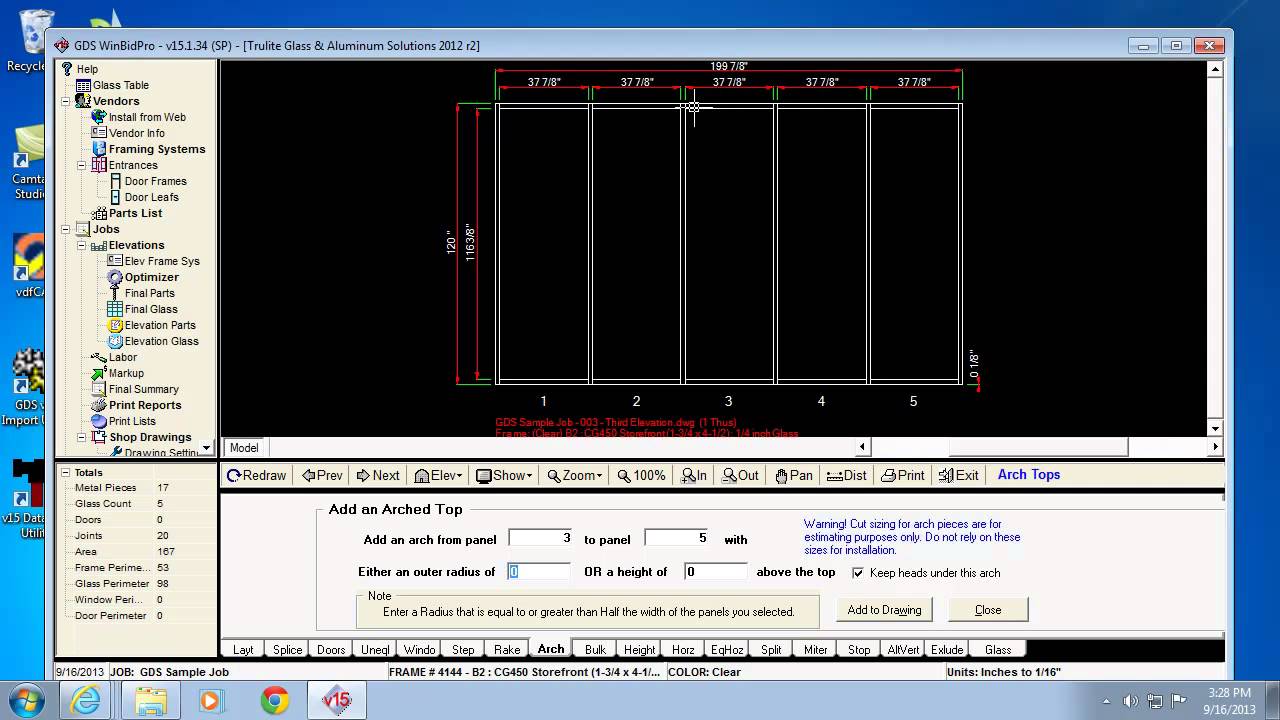 WinBidPro Arch top, Bulkhead and Height Tabs 8-10 - YouTube