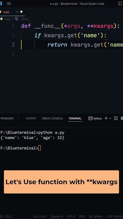 KWARGS in python with example #shorts #programming #technology - YouTube