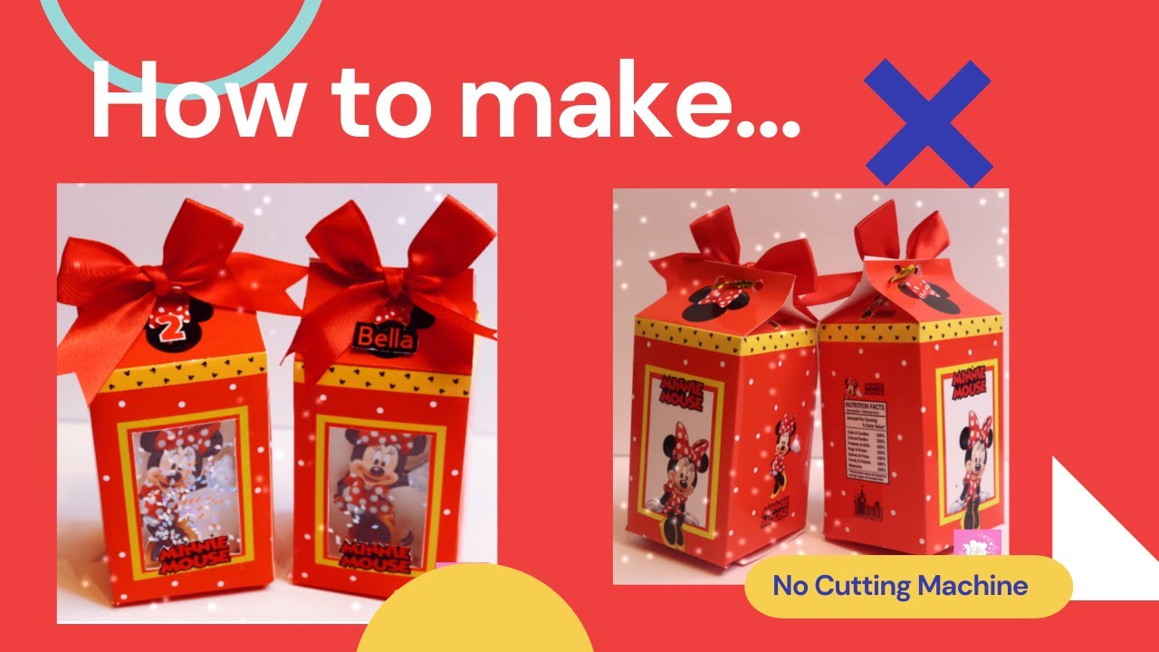How to make a Minnie Mouse milk Shadow box | Template | No cutting ...